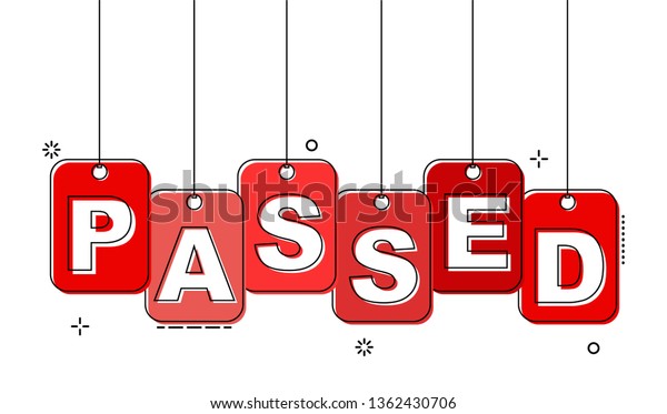 Red Flat Line Tag Passed Stock Vector (Royalty Free) 1362430706 ...