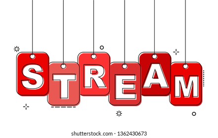 Red Flat Line Tag Which: vector de stock (libre de regalías) 1365670679 ...