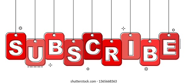 Red Flat Line Tag Subscribe Stock Vector (Royalty Free) 1365668363 ...