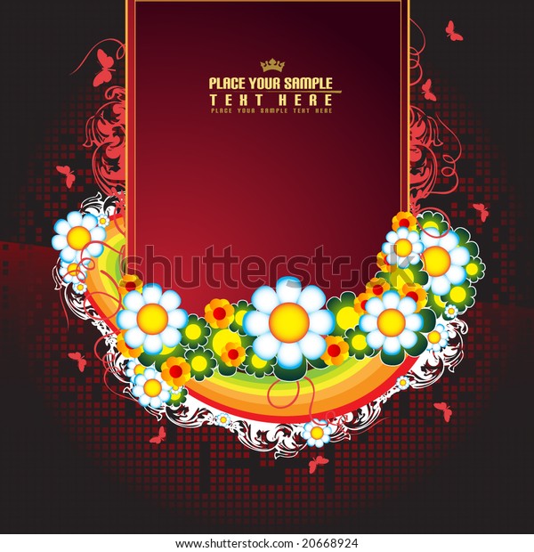 Red Floral Banner Stock Vector (Royalty Free) 20668924 | Shutterstock