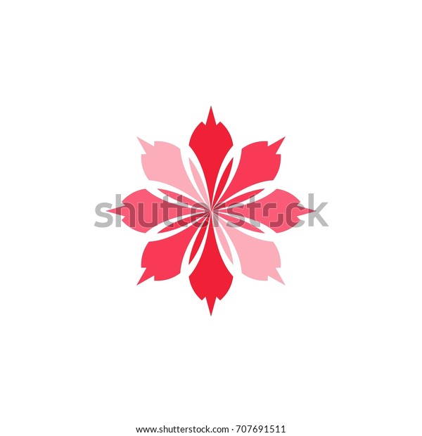 Red Flower Logo Design Vector Stock Vector (Royalty Free) 707691511 ...