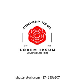 Beautiful Logo Red Rose Flower Shop Stock Vector (Royalty Free) 483806968