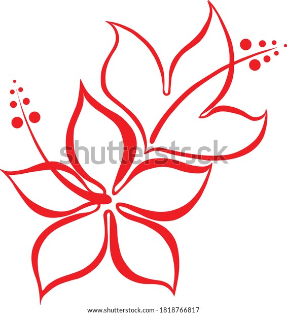 Red Flower Vector Art Illustration Stock Vector (Royalty Free ...