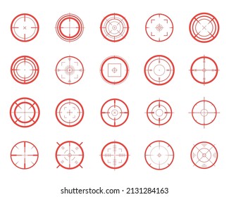 Red Focus Target Isolated On White Stock Vector (Royalty Free ...