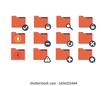 Red Folder Icons On White Backgroundvector: เวกเตอร์สต็อก (ปลอดค่า ...