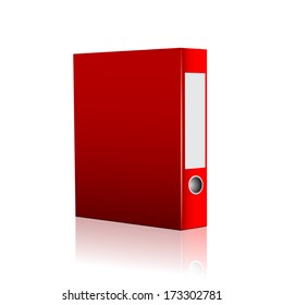 Red Folders Documents Isolated On White Stock Vector (Royalty Free ...