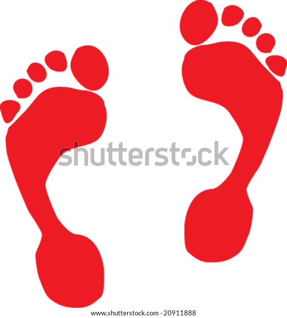 Red Footprint Vector Illustration Stock Vector (Royalty Free) 20911888 ...