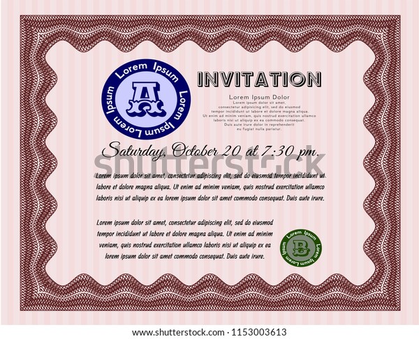 Red Formal Invitation Background Sophisticated Design Stock Vector ...