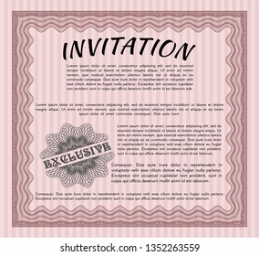 Red Formal Invitation Template Complex Background Stock Vector (Royalty ...