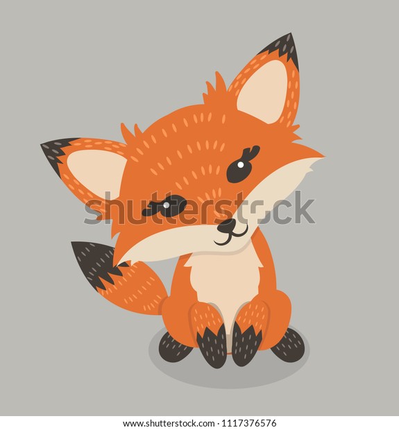 Red Fox Cartoon Illustration Stock Vector (Royalty Free) 1117376576 ...