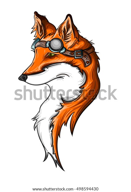 Red Fox Glasses Portrait Stock Vector (Royalty Free) 498594430 ...