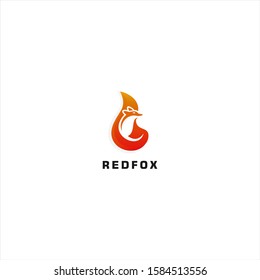 Vektor Stok Red Fox Logo Design Template (Tanpa Royalti) 1584513556 ...