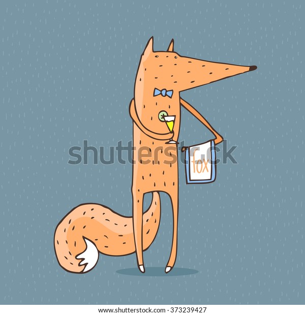 Red Fox Waiter Stock Vector (Royalty Free) 373239427 | Shutterstock