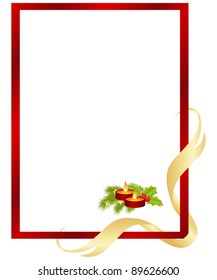 Red Frame Christmas Decorations Vector Illustration Stock Vector ...
