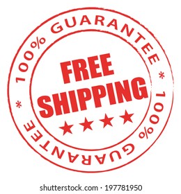 Free Delivery Stamp Vector Red Grunge Stock Vector (Royalty Free) 580849288