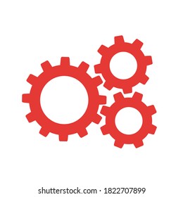 Red Gear Icon Vector Illustration Gear Stock Vector (Royalty Free ...