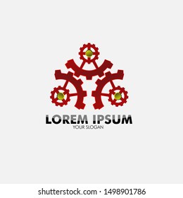 Red Gear Logo Icon Machine Service Stock Vector (Royalty Free ...