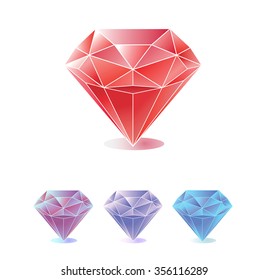 Red Gem On White Background Stock Vector (Royalty Free) 356116289 ...
