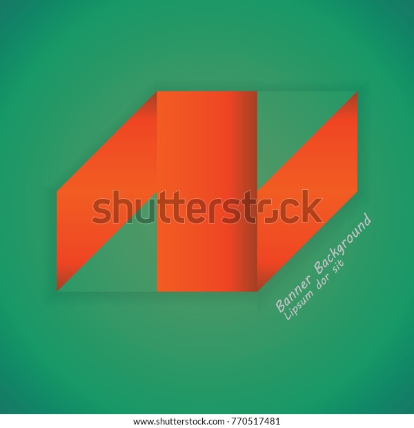 Red Geometric Ribbon On Green Color Stock Vector (Royalty Free ...