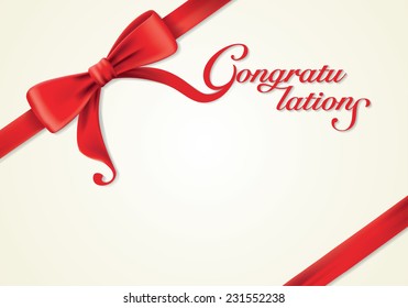 Red Gift Bows Ribbons Vector Congratulation Stock Vector (Royalty Free ...