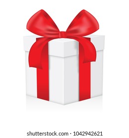 White Vector Giftbox Realistic Gift Box Stock Vector (Royalty Free ...