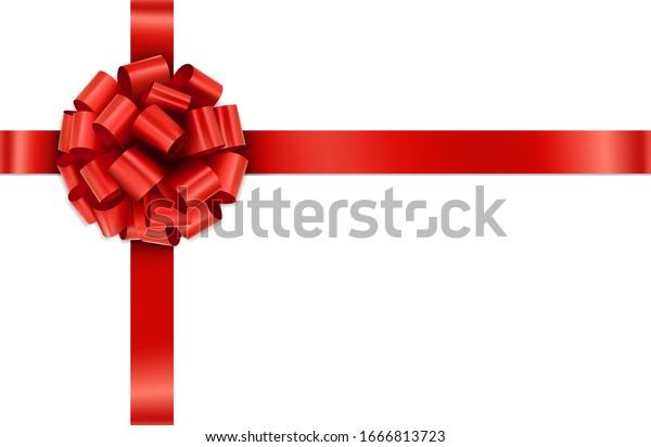 Red Gift Ribbon Bow Cross On Stock Vector (Royalty Free) 1666813723 ...