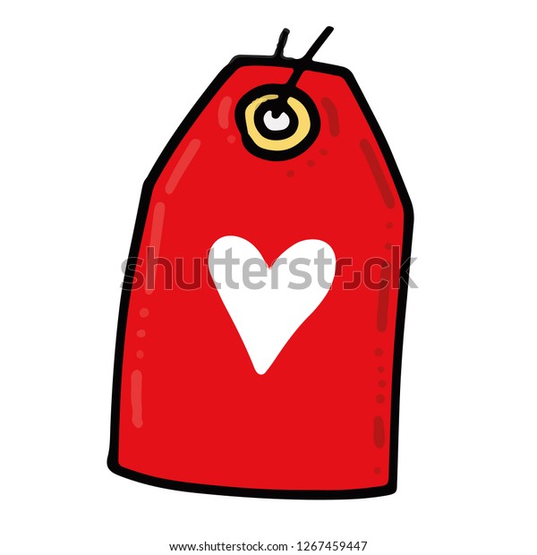 Red Gift Tag Illustration Label Badge Stock Vector (Royalty Free ...