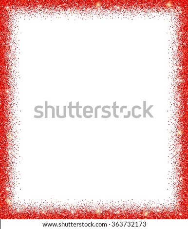 Red Glitter Frame Sparkles On White Stock Vector (Royalty Free ...