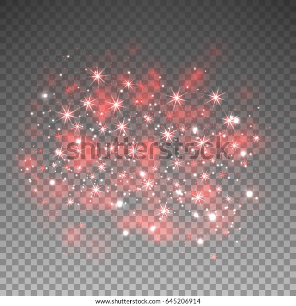 Red Glitter Sparkles On Transparent Background Stock Vector (Royalty ...