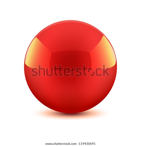 Red Glossy Ball Isolated On White Stock Vector (Royalty Free) 119430691