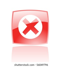 Red Glossy Error Isolated On White Stock Illustration 486321658