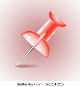 Red Glossy Pin Vector Realistic Pin Stock Vector (Royalty Free ...