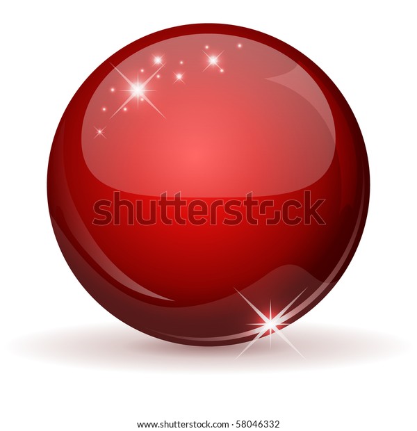 Red Glossy Sphere Isolated On White Stock Vector (Royalty Free) 58046332
