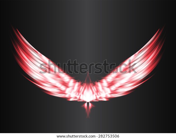 Red Glowing Stylized Angel Wings On Stock Vector (Royalty Free ...