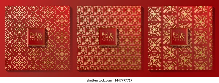 Red Gold Luxury Pattern Stock Vector (Royalty Free) 1447797719 ...