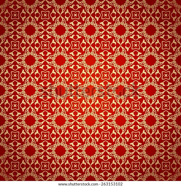 Red Gold Seamless Background Victorian Style Stock Vector (Royalty Free ...