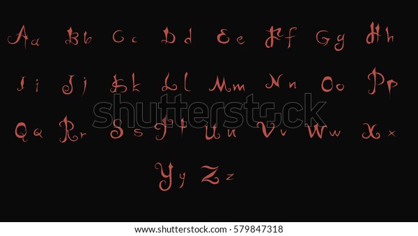 Red Gothic Font On Black Background Stock Vector (Royalty Free ...