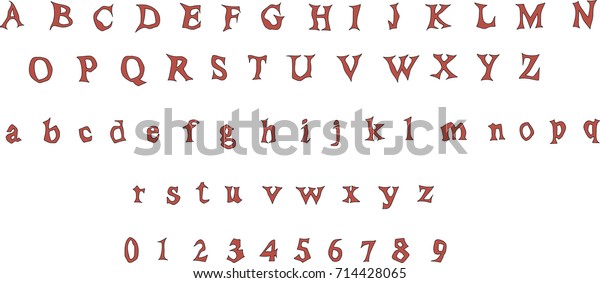 Red Gothic Font Vintage Vector Font Stock Vector (Royalty Free ...