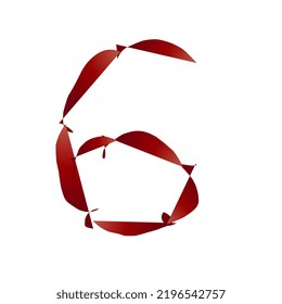 Red Gradient Number 6 Six Stock Vector (Royalty Free) 2196542757 ...