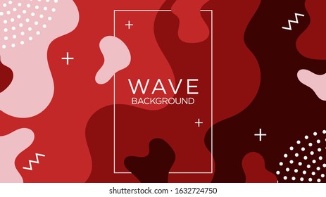 Red Gradient Wavy Wave Shapes Minimal Stock Vector (Royalty Free ...