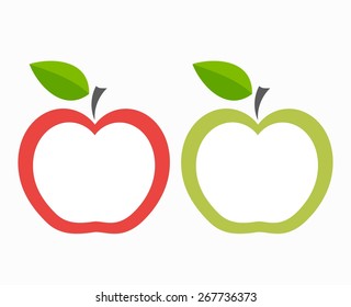 Red Green Apple Labels Vector Illustration Stock Vector (Royalty Free ...