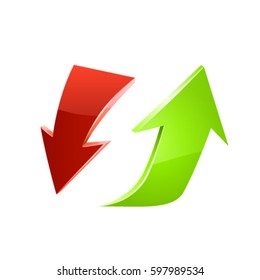 Red Green Arrow Vector Stock Vector (Royalty Free) 597989534 | Shutterstock