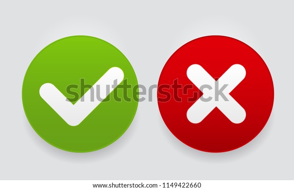Illustration vectorielle Bouton Icônes Coche rouge : image vectorielle ...
