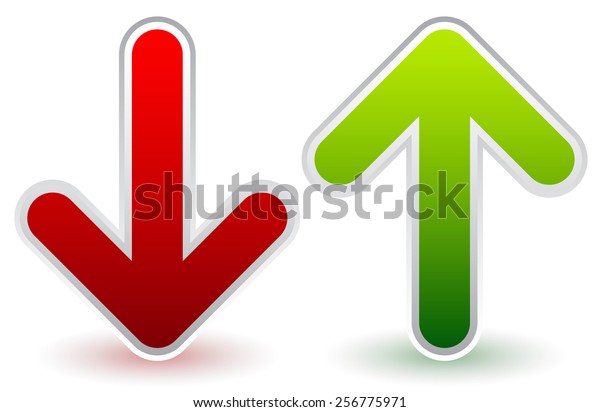 Red Green Down Arrows Growth Decline Stock Vector (Royalty Free ...