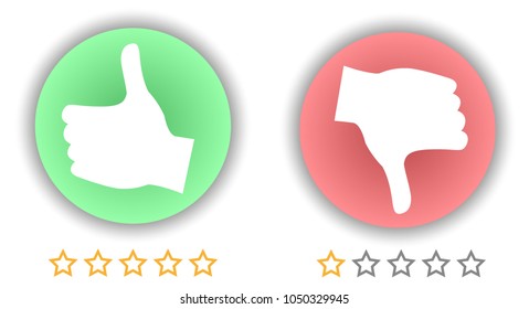 Red Green Feedback Buttons Hand Showing Stock Vector (Royalty Free ...