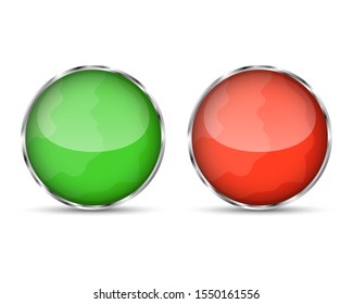 Red Green Glossy Buttons Vector Glass Stock Vector (Royalty Free ...