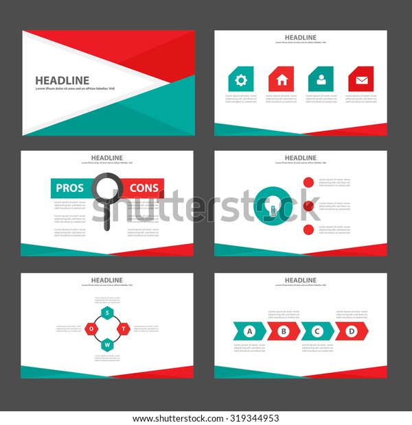 Red Green Infographic Elements Presentation Template Stock Vector ...