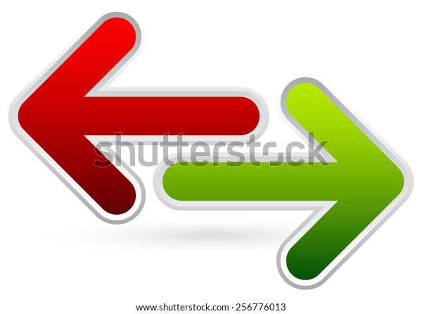 Red Green Left Right Arrows Opposite Stock Vector (Royalty Free ...