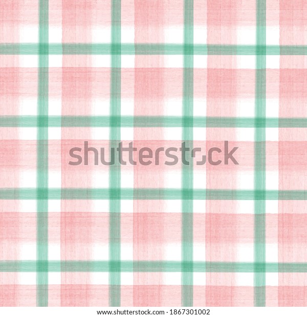Red Green Watercolor Checkered Pattern Stock Vector (Royalty Free ...