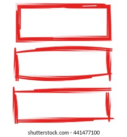 Red Grunge Blank Rectangle Frame Set Stock Vector (Royalty Free ...